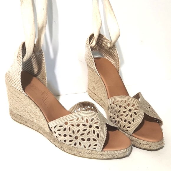 Maypol | Shoes | Maypol Crochet Espadrille Wedge Beige Gladiator Style ...